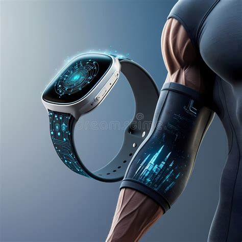 A Close Up Of A Muscular Arm Wearing A Futuristic Wearable Device