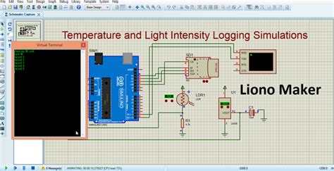 How To Make Temperature And Light Intensity Logging Proteus