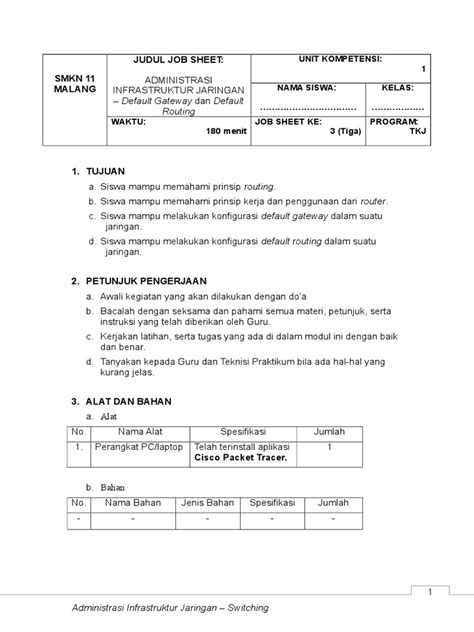 Jobsheet 3 Konsep Routing Pdf
