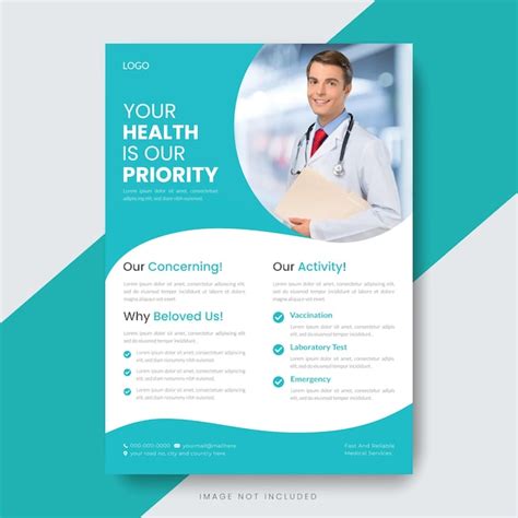 의료 의료 포스터 및 전단지 템플릿 디자인 프리미엄 벡터