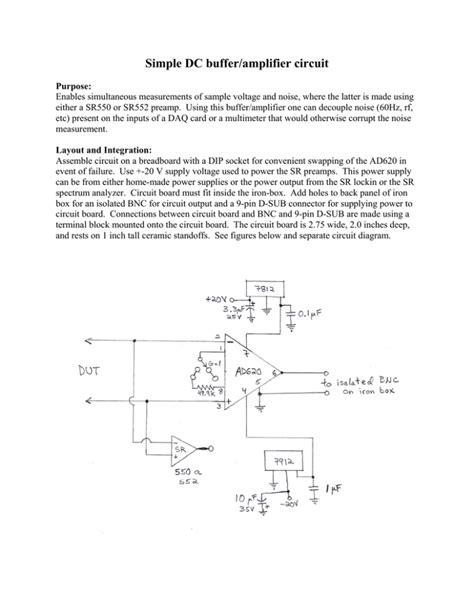 Simple Dc Buffer Amplifier Circuit To Enable Simultaneous