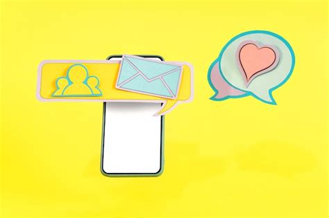 Premium Photo Smart Phone With Floating Chat Bubbles Trendy Social Media Chat App