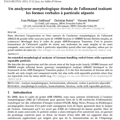 An Extended Morphological Analyzer Of German Handling Verbal Forms With