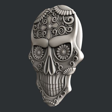 3d Stl Models For Cnc Router Skull Etsy