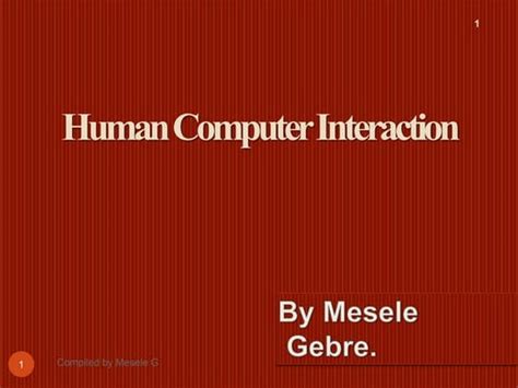 Human Computer Interaction Hci Pptx Computing Technology