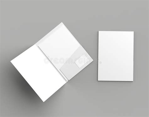 A4 Size Single Pocket Reinforced Folder With Business Card Mock Stock Illustration