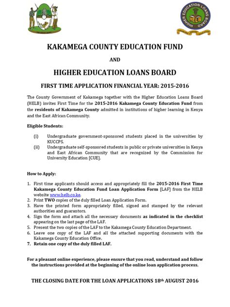 Application For Helb Loan Pdf