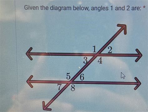 Given The Diagram Below Angles 1 And 2 Are Math