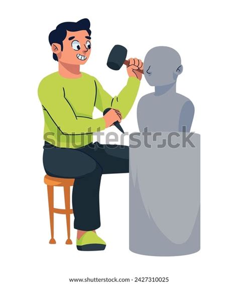 Artist Sculptor Chisel Illustration Vector Stock Vector Royalty Free 2427310025 Shutterstock