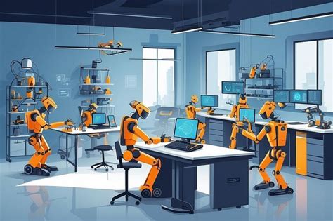 Premium Photo Depict A Robotics Lab Corner With Students Working On Assembling And Programming