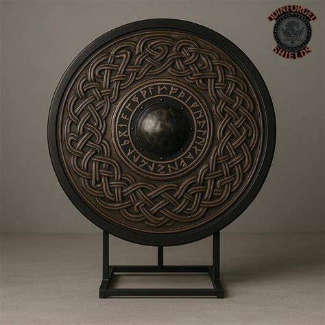 Viking Shield Wall Decor Norse Runes And Celtic Knotwork Design