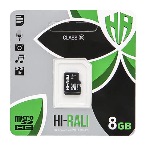 Карта памяти 8GB Hi-Rali MicroSDHC Class 10 (HI-8GBSD10U1-00) для ...