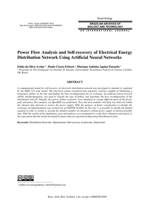 pdf power flow analysis and self recovery of electrical energy