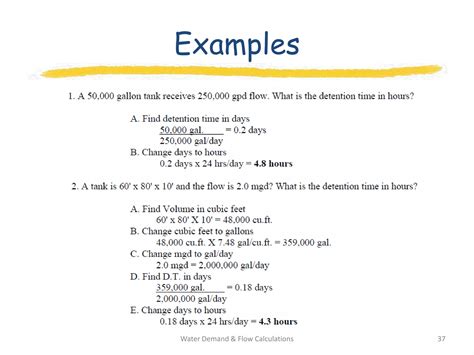 Water Demand And Flow Calculations Ppt