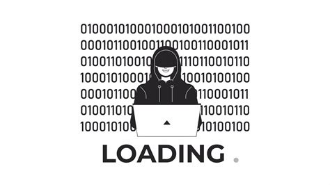 hacker binary code bw loading animation malware detection dark web