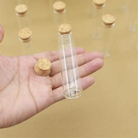 50pcs 20ml 2280mm 유리 코르크 병 테스트 튜브 마개 양념 병 컨테이너 작은 Diy 항아리 작은 바이알 병 유리