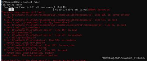 raise readtimeouterror self pool none read timed out pip vendor
