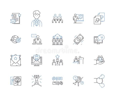 Sales Administration Line Icons Collection Analytics Pipeline