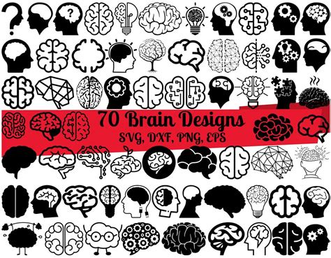 70 Brain Svg Bundle Brain Dxf Brain Png Brain Eps Brain Etsy In 2022