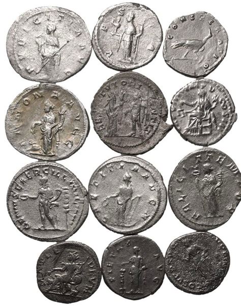 Imperio Romano Lot 12 Denarii Antoniniani Gordian Trajan Commodus
