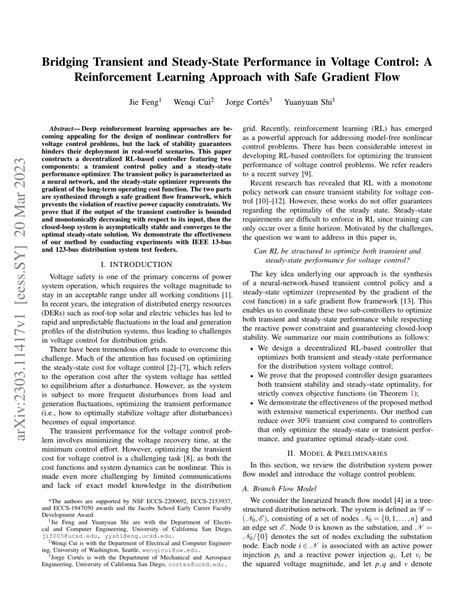 Pdf Bridging Transient And Steady State Performance In Voltage Control A Reinforcement