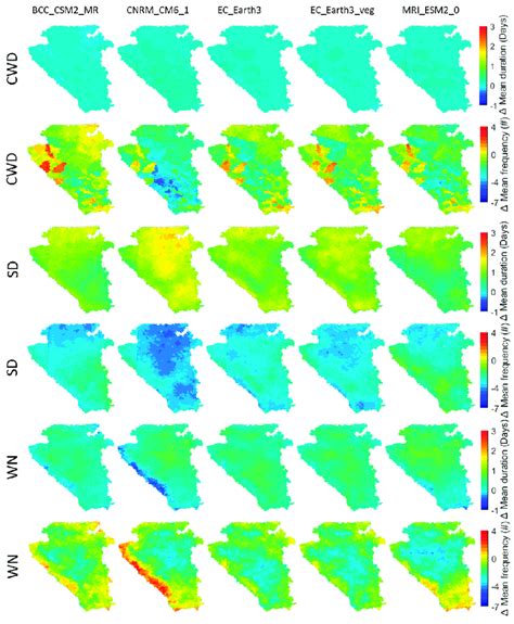 Spatial Distribution Of Delta Difference Between Downscaled Gcm