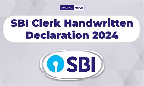 Sbi Clerk Handwritten Declaration 2024 Check Detailed Format