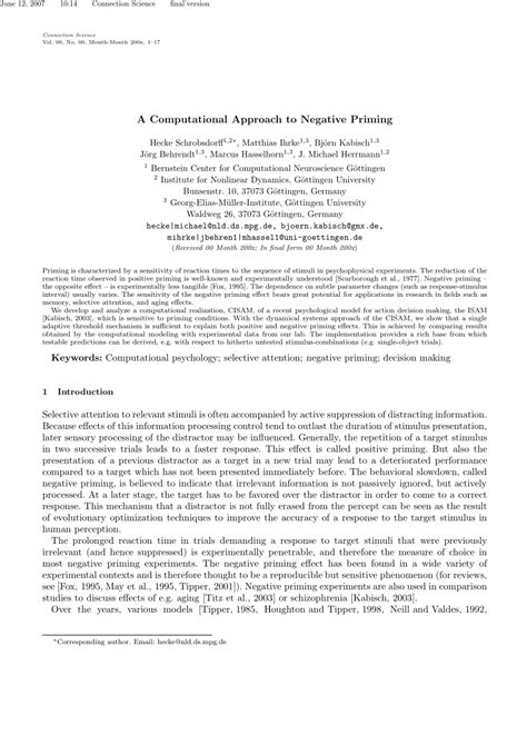 pdf a computational approach to negative priming