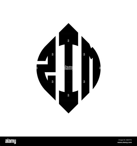 zim circle letter logo design with circle and ellipse shape zim