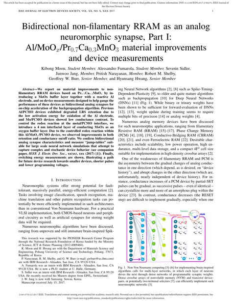 pdf bidirectional non filamentary rram as an analog neuromorphic