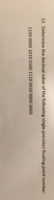 solved 13 determine the decimal value of the following