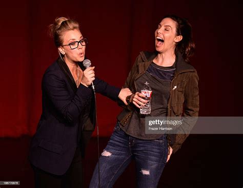 Actrress Kaley Cuoco And Actresscomedian Whitney Cummings On Stage
