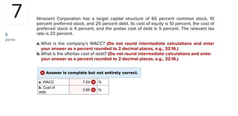 Solved Ninecent Corporation Has A Target Capital Structure