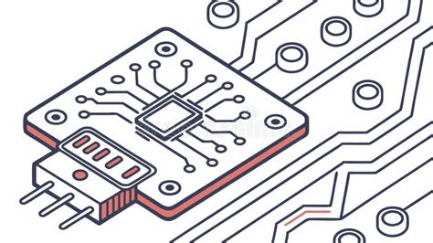 Circuit Board Vector Outline Technology And Electronics Icon Vector Design Generative Ai Stock