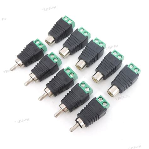 Audio Video RCA Male Plug RCA Female Jack Screw Terminal Connector Block Adapter AV For CCTV