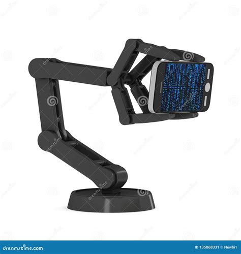 Robotic Arm With Binary Code 3d Stock Illustration Illustration Of