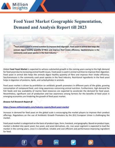 Feed Yeast Market Geographic Segmentation Demand And Analysis Report