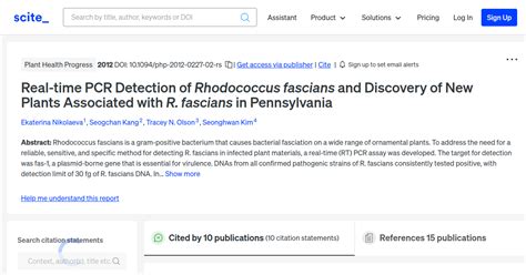 Real Time Pcr Detection Of Rhodococcus Fascians And Discovery Of New Plants Associated With R