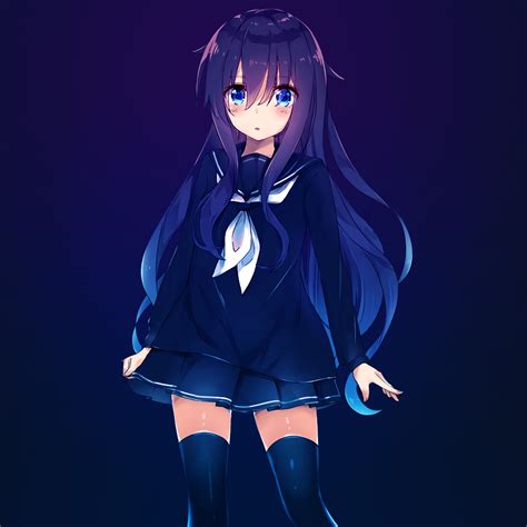 Akatsuki Wallpaper 4k Anime Girl Dark Blue