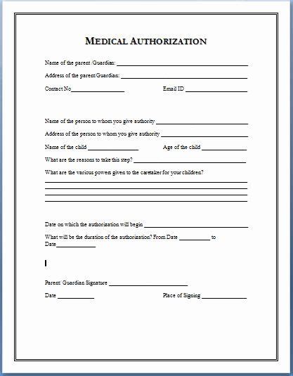 Medical Consent Form Template New Sample Medical Authorization Form Templates Medical Consent