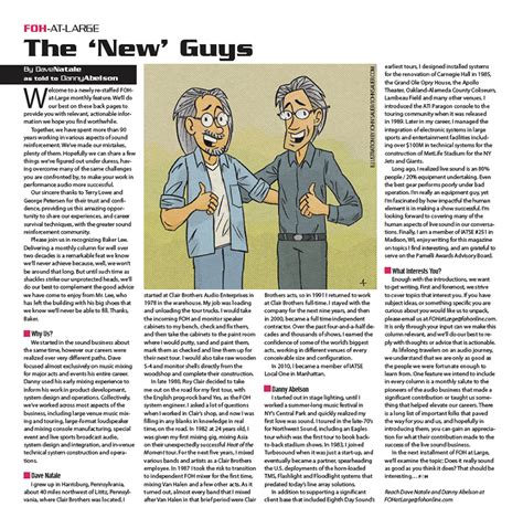 Playing The Rig A Few Words With Dave Natale Foh Front Of House