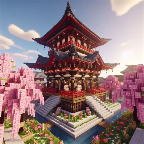 Cherry Blossom Japanese Temple