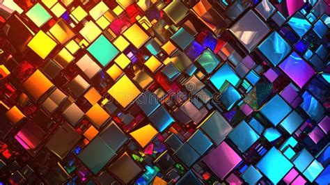 Vibrant Hues Interlock In A Shimmering Mosaic Creating An Abstract Kaleidoscope Of Color Ai