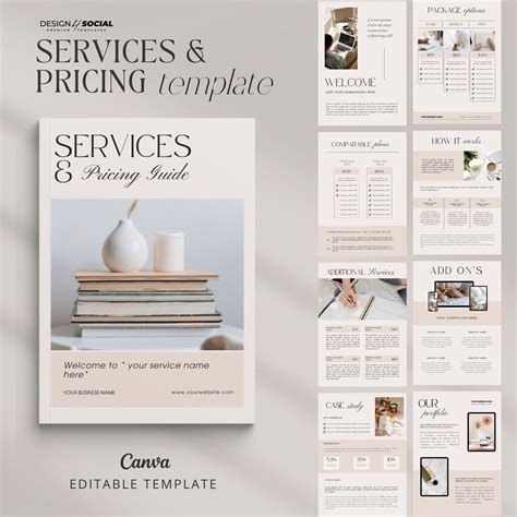Services And Pricing Guide Template New Client Welcome Packet Price List Client Proposal Canva
