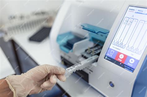 Premium Photo Female Laboratory Assistant Making Analysis With Test Tubes And Analyzer