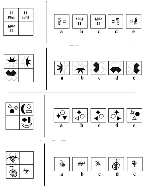 11 Plus Key Stage 2 11 Plus Non Verbal Reasoning Type 6 Missing Square Practice