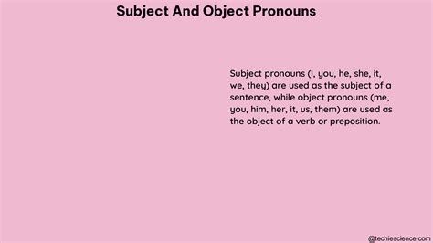 The Comprehensive Guide To Subject And Object Pronouns In English