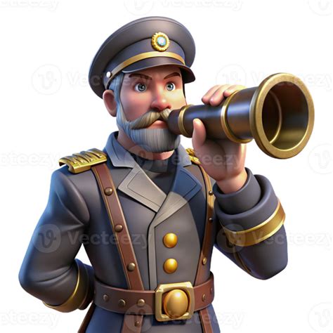 Stunning Contemporary A Steampunk Airship Captain Looking Through A