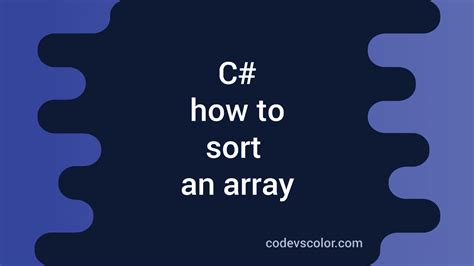 C Program To Sort An Array CodeVsColor