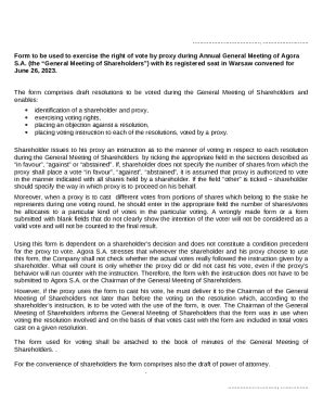 Vote By Proxy Doc Template PdfFiller